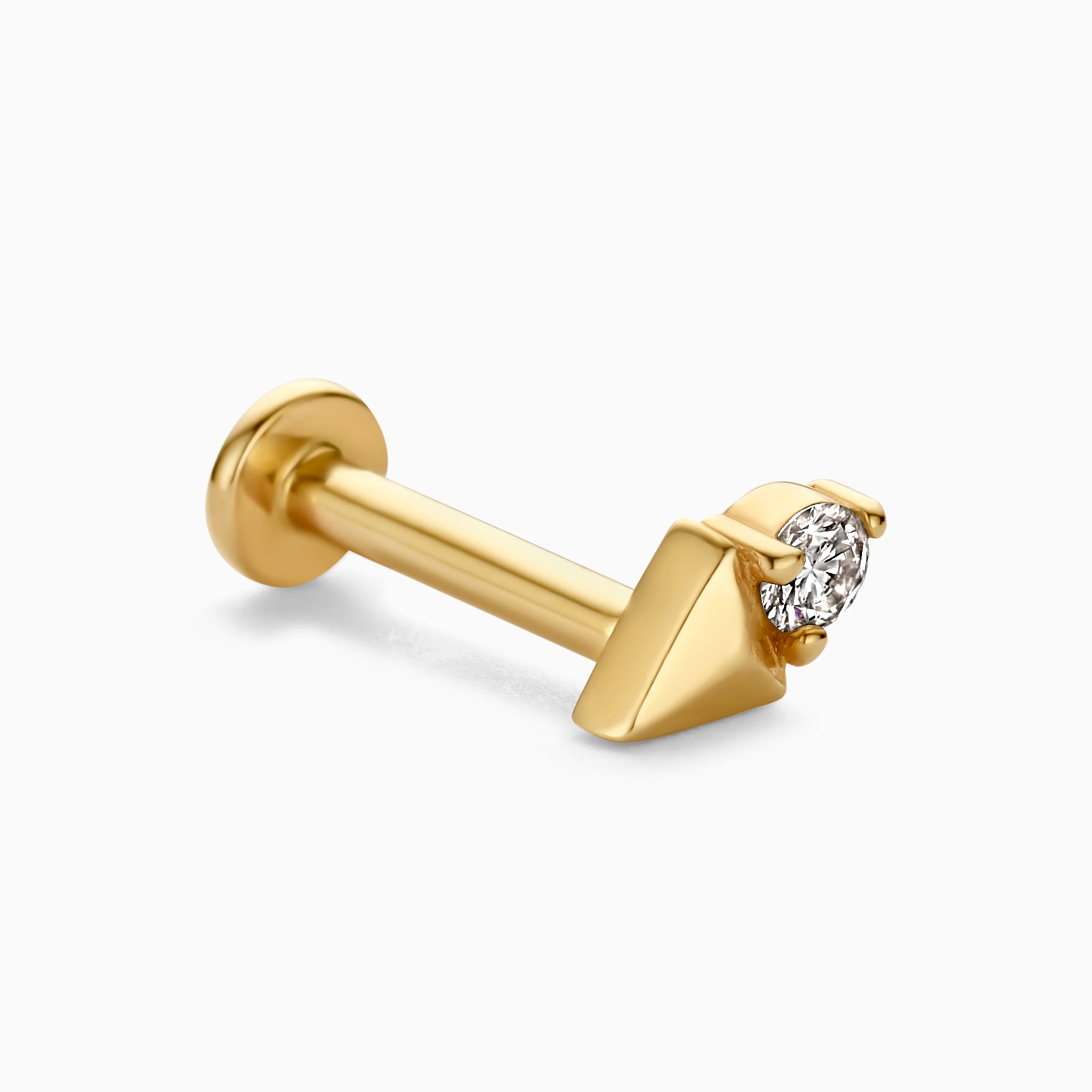 Diamond Spike Piercing | Gouden piercing oorbel voor dames met diamant ...