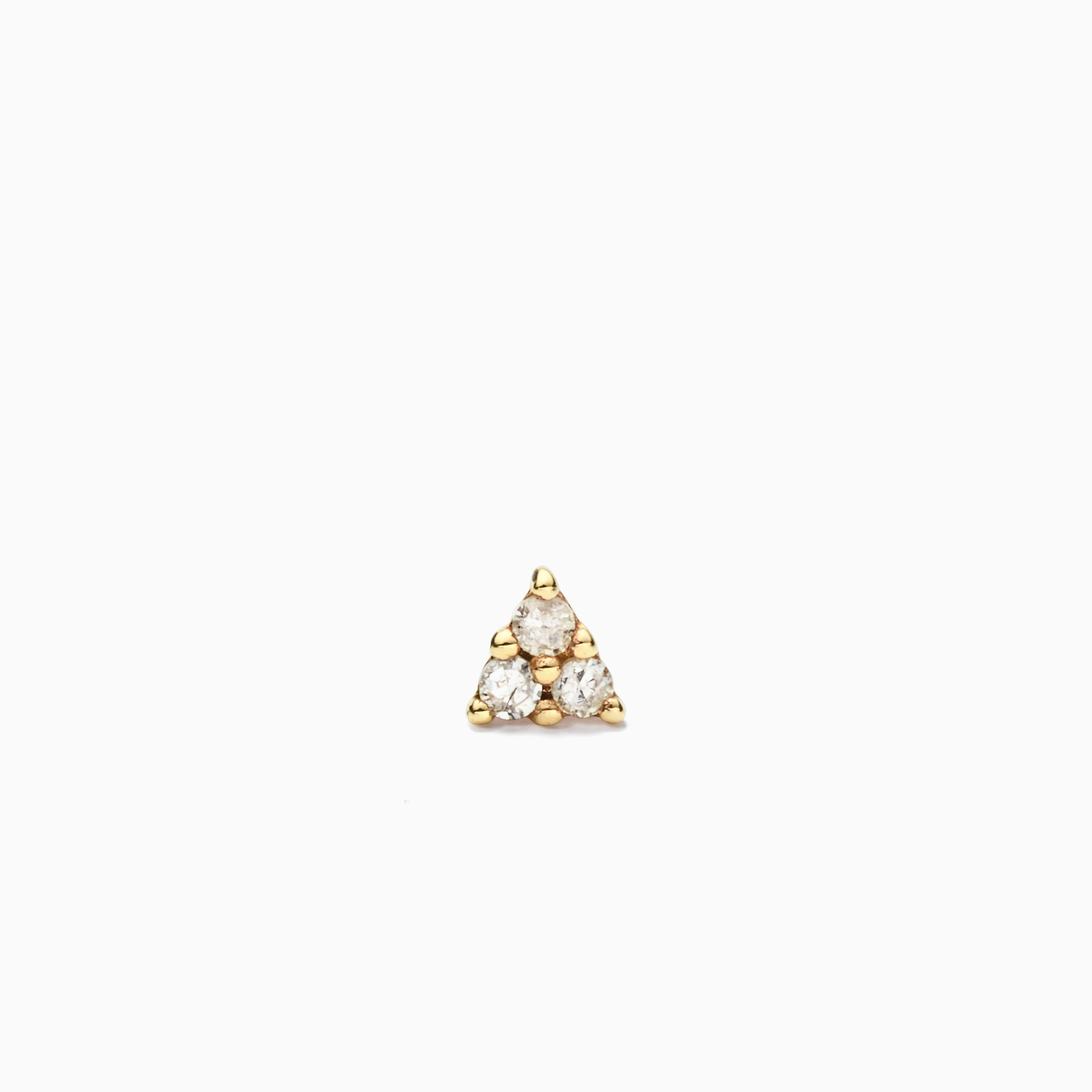 Diamond Triangle Piercing | Gouden piercing oorbel voor dames met ...